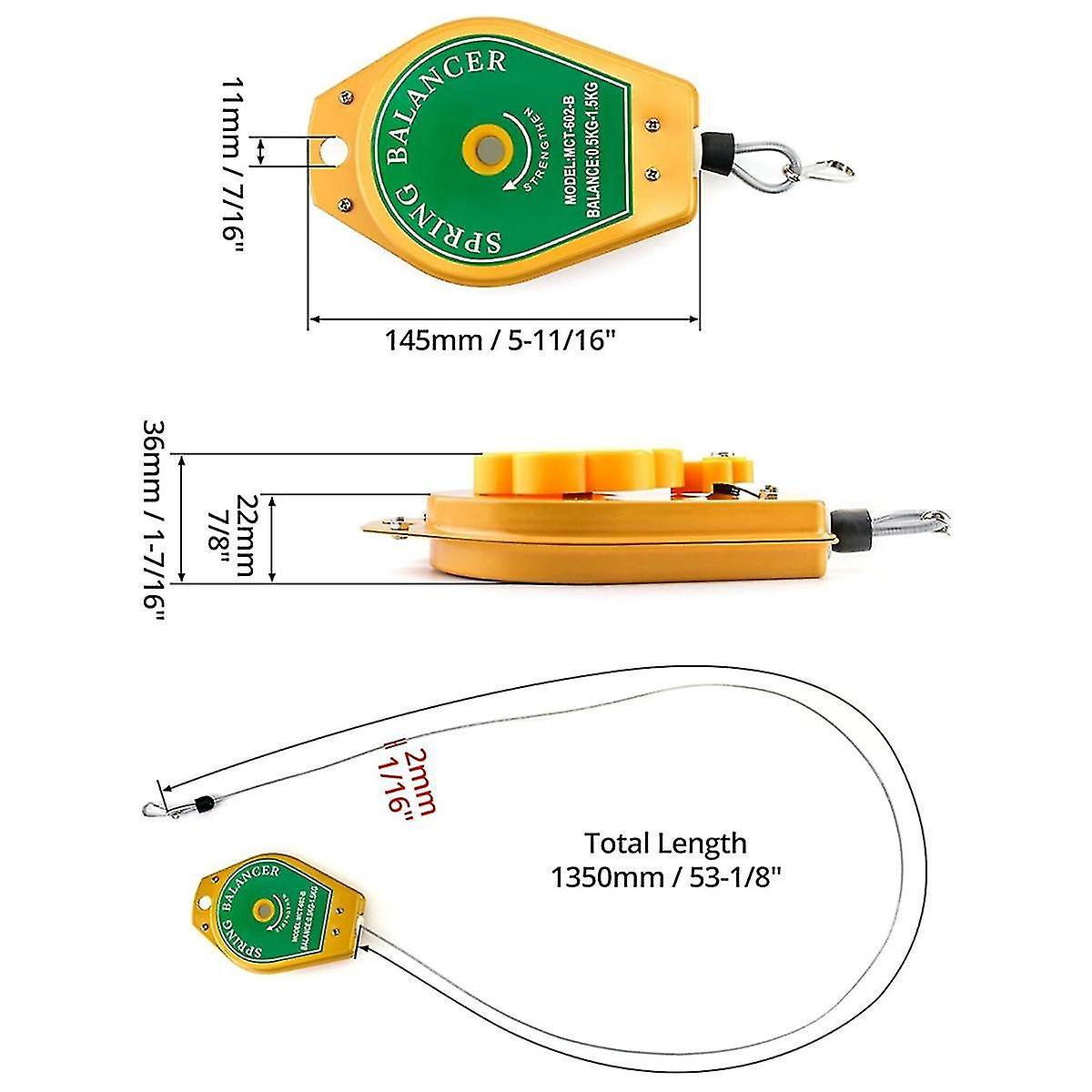 Retractable Spring Balancer, 3.3lbs - 6.6 Lbs And 1.1lbs - 3.3lbs Tool ...
