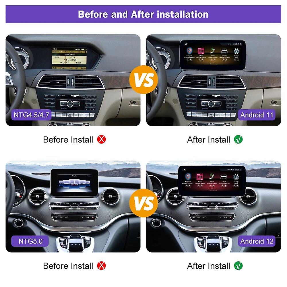 Android 12 Touch Screen For Mercedes Benz W205 Glc C V Class 2008-2019 ...