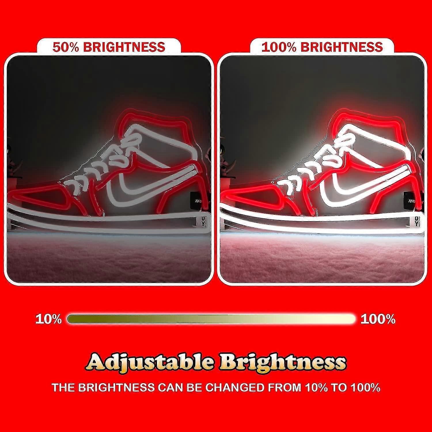 Jianjung Sneaker Neon Sign Sports Shoe Neon Signs For Wall Dimmable Led ...