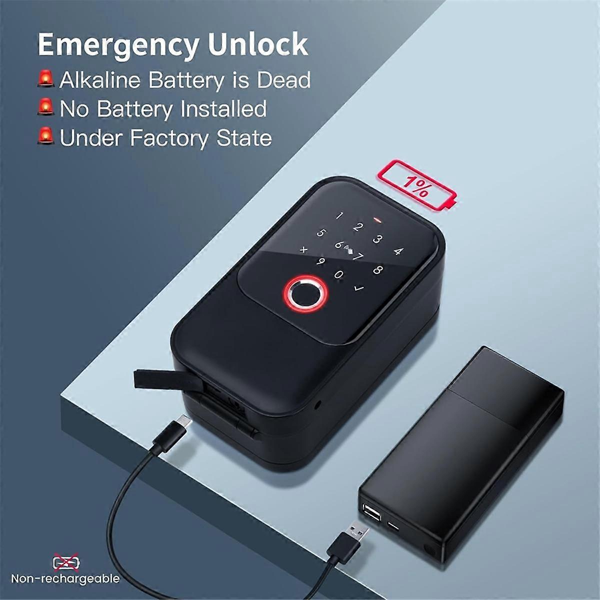 Smart Key Lock Box, Bluetooth Lock Box with Fingerprint & Passcode ...