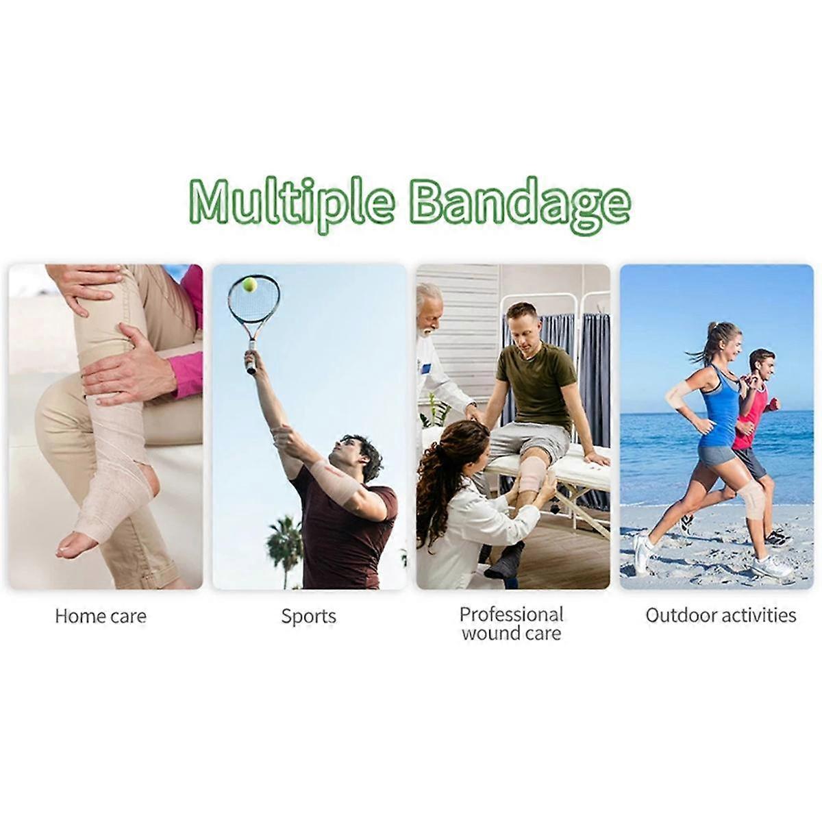 5 Rolls Elastic Bandage Wrap - Compression Bandage with Self Closure ...