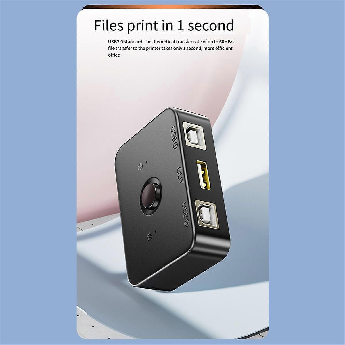 USB Printer Sharer Device 2 Ports USB2.0 Selector Printer Sharing ...