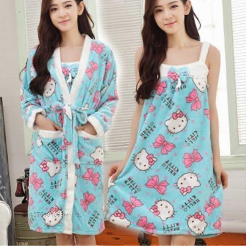 GaiBoSi Sanrio Hello Kitty Cute Plush Fluffy Sleeping Robe and Skirts ...