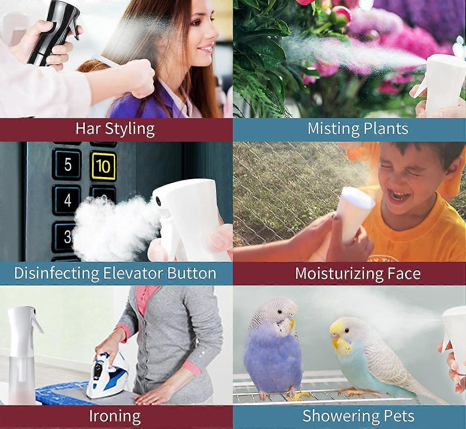 2 pcs Hair Plant Mist Spray Bottle Fine Mist Empty Plastic Spray ...