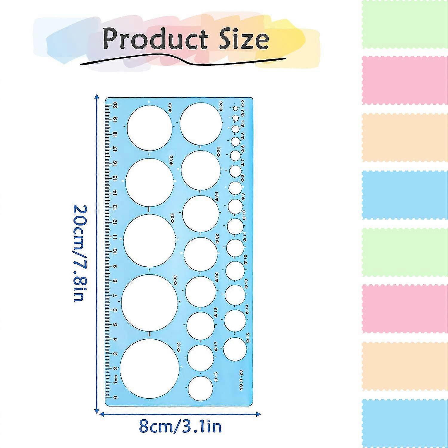 4 Pcs Circle Stencil Circle Stencil 4 Colors Plastic Template Drawing ...