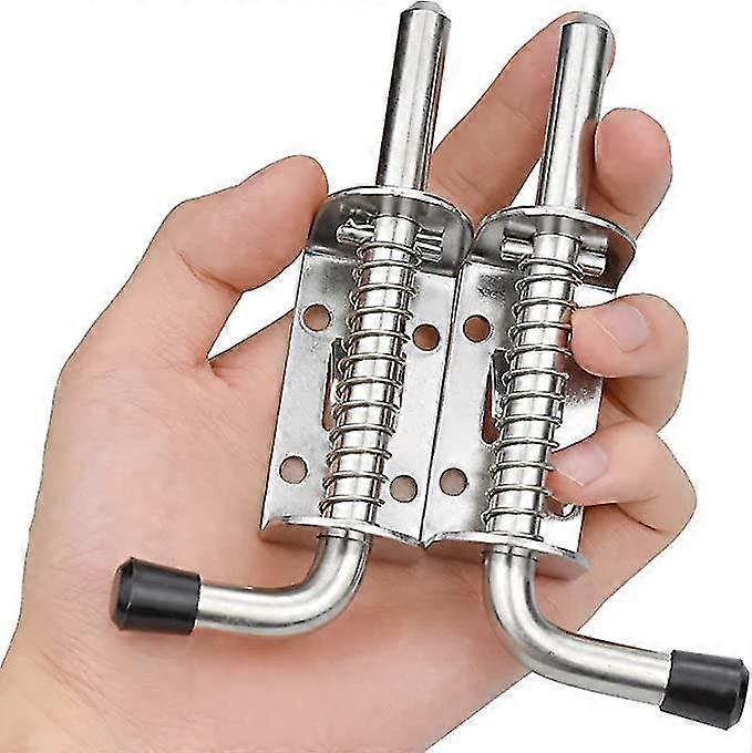 2Pcs Garage Door Bolt Latch Spring Latch Steel Spring Bolts Latches and ...