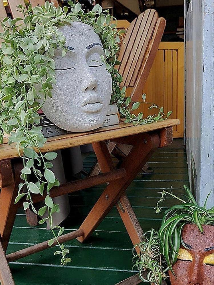 Face Planters Pots Head Planter, Face Pots for Plants Unique Plant Pots ...