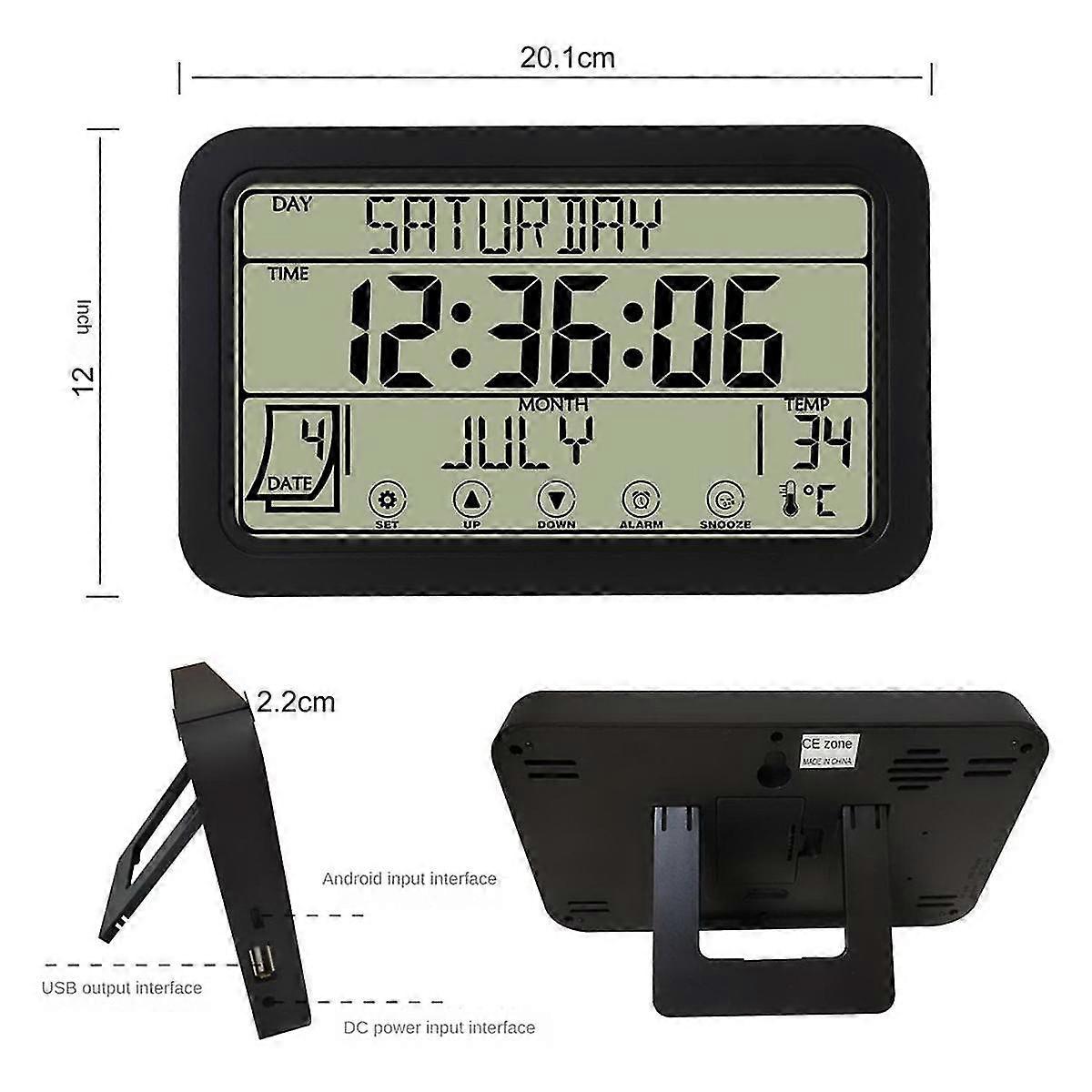 Atomic Clock With Indoor Outdoor Temperature Wireless, 7 Inch Lcd ...