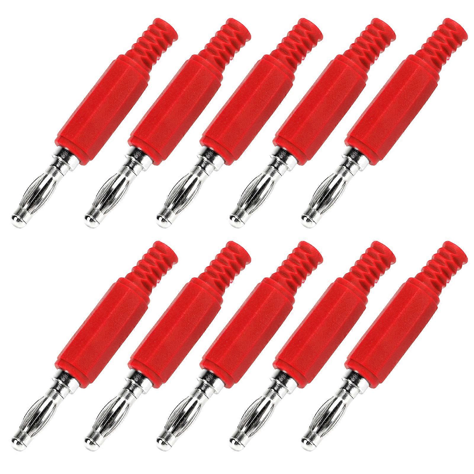10pcs Banana Plug 4mm/0.2in Spiral Insulating Sheath Brass PE Material ...