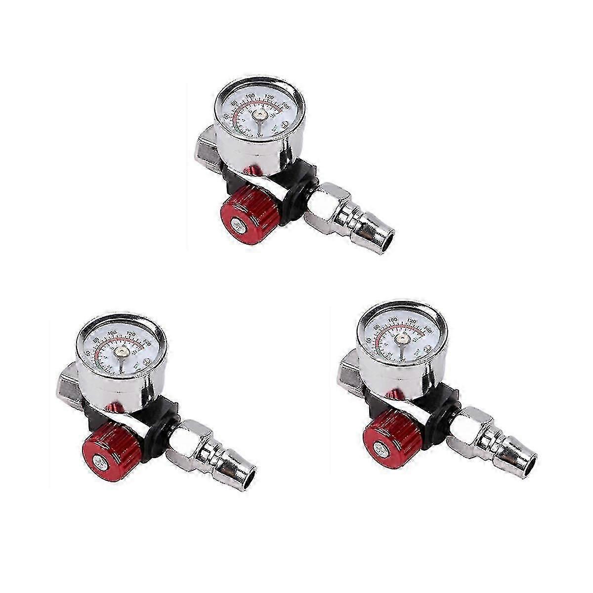 3pcs High Quality Paint Sprayer Air Regulator Pressure Gauge&adapter ...