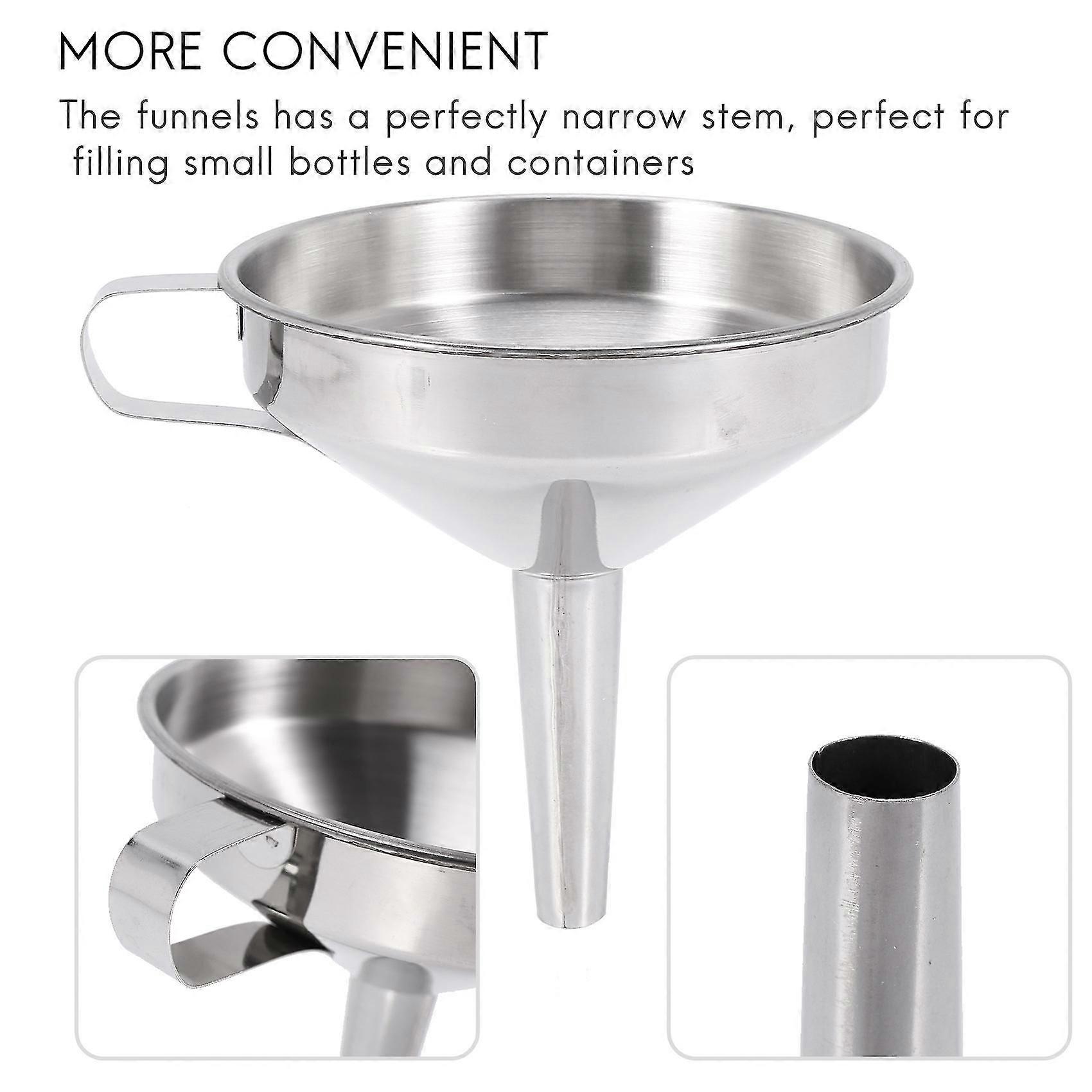 Stainless Steel Funnel Kitchen Set 3 Pack Funnels with 2 Removable ...