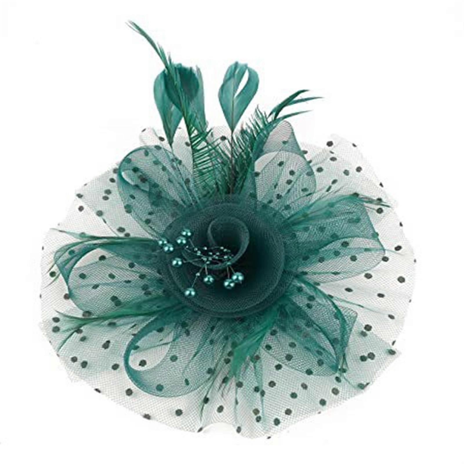 Stilfuld fjer pandebånd med mesh hat for elegant og vintage looks aften ...