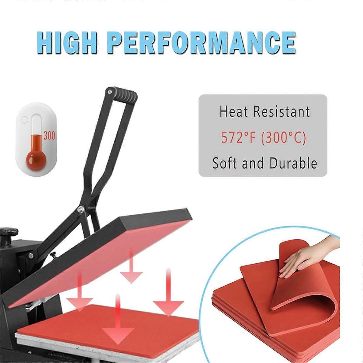 12x15 Inch Silicone Heat Press Mat Pad 0.3 Inch Thickest Sublimation ...