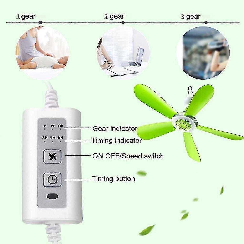 5W Remote Control Timing USB Ceiling Fan Air Cooler USB Fans for Bed ...