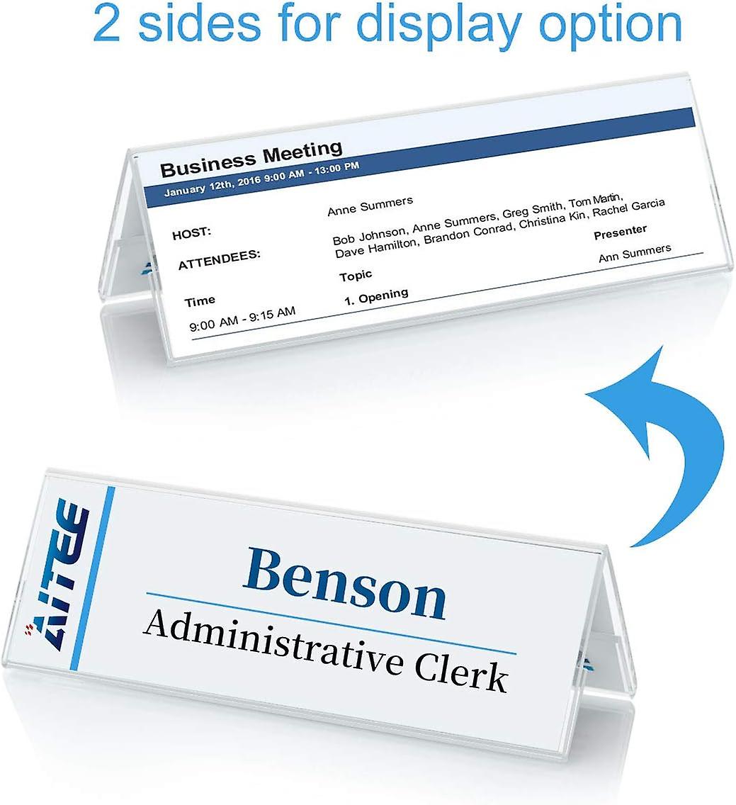 Acrylic 12 Pack Name Plates for Desks, Clear Desk Name Plate ...