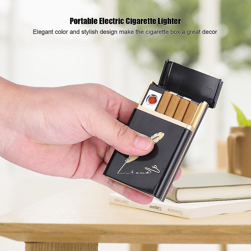 Portable Cigarette Box with USB Rechargeable Electric Lighter Super ...
