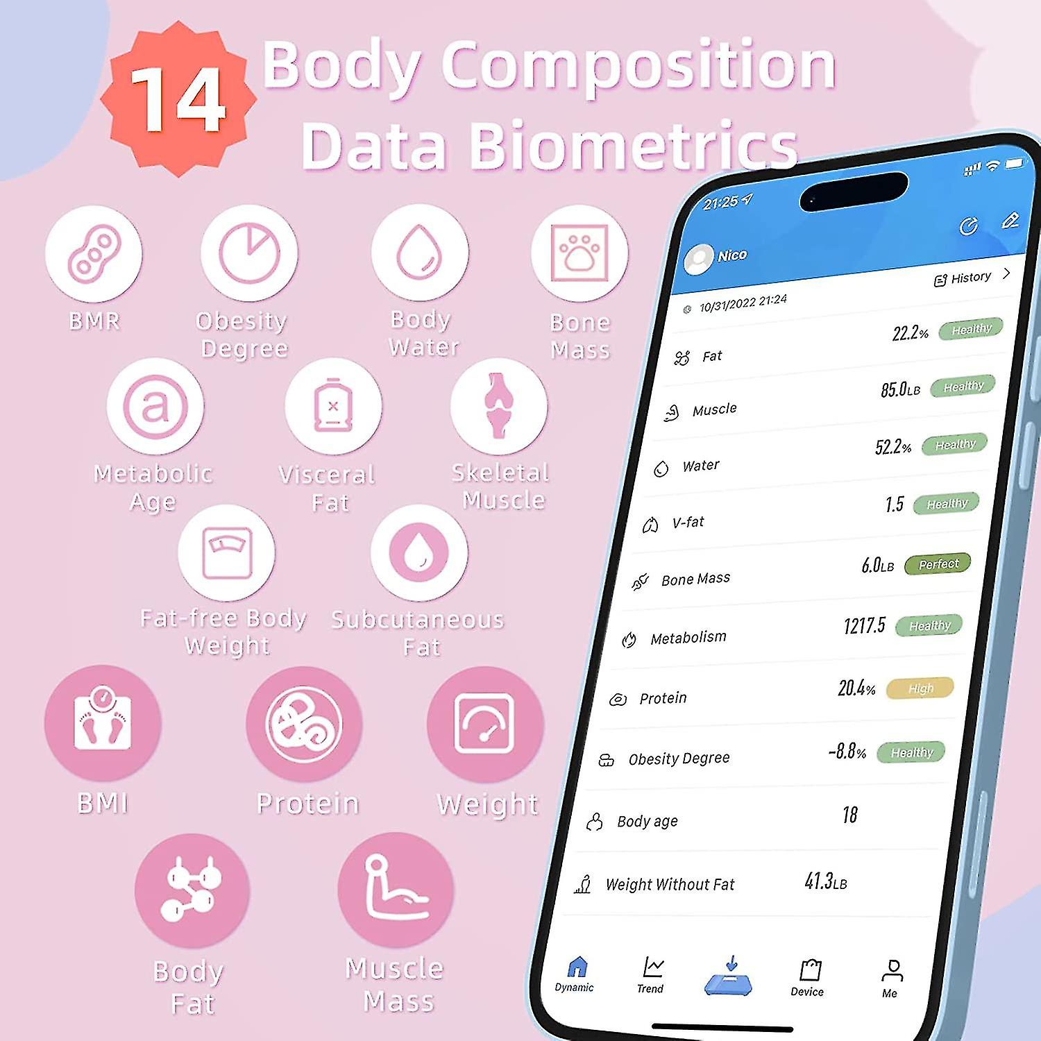 Digital Smart Bmi Digital Scale, Bluetooth Body Weight Bathroom Scale ...