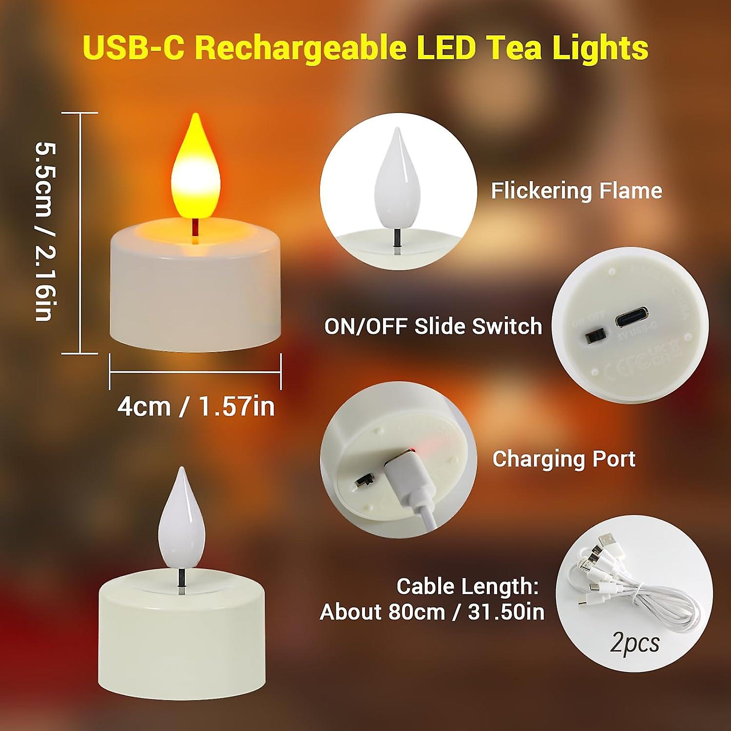 12 Led Rechargeable Candles With Charging Platform. Spa-salons ...