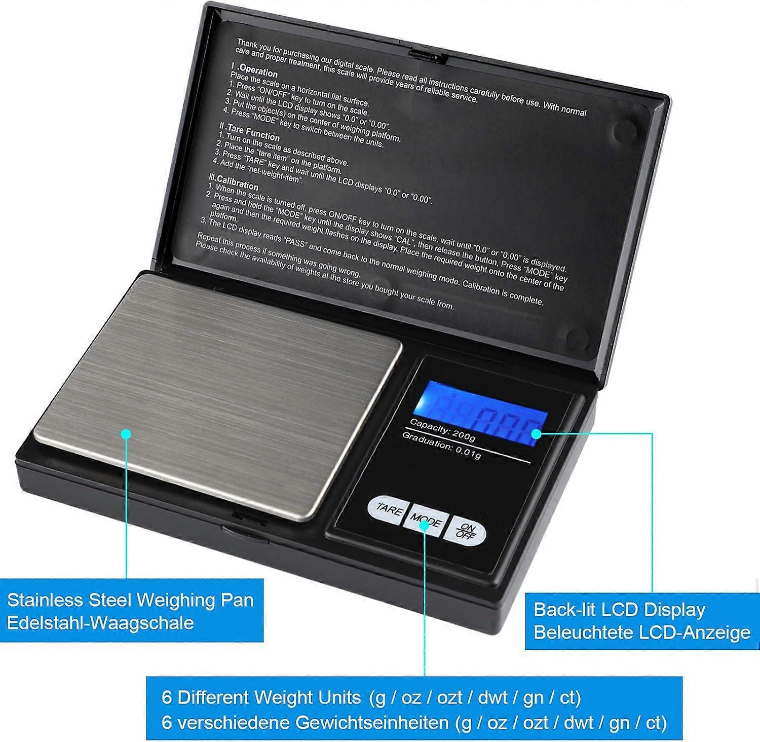 200g/0.01g pocket scales digital pocket scales, 200 x 0.01 g, pocket ...