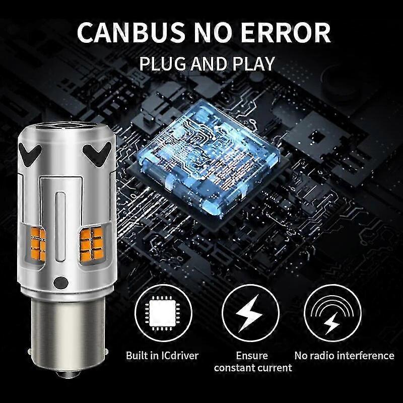 2pcs Bau15s Py21w 7507 Led Canbus No Hyper Flash 1156 P21w Ba15s Turn ...
