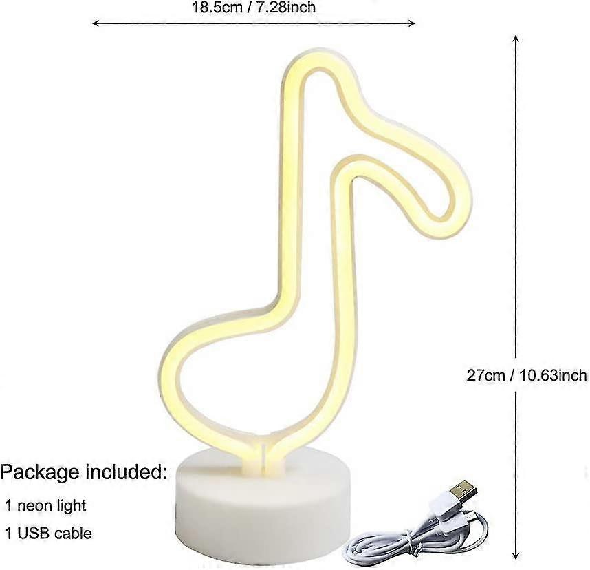 Music Note Neon Lights Led Musical Notation Shaped Night Lamps ...