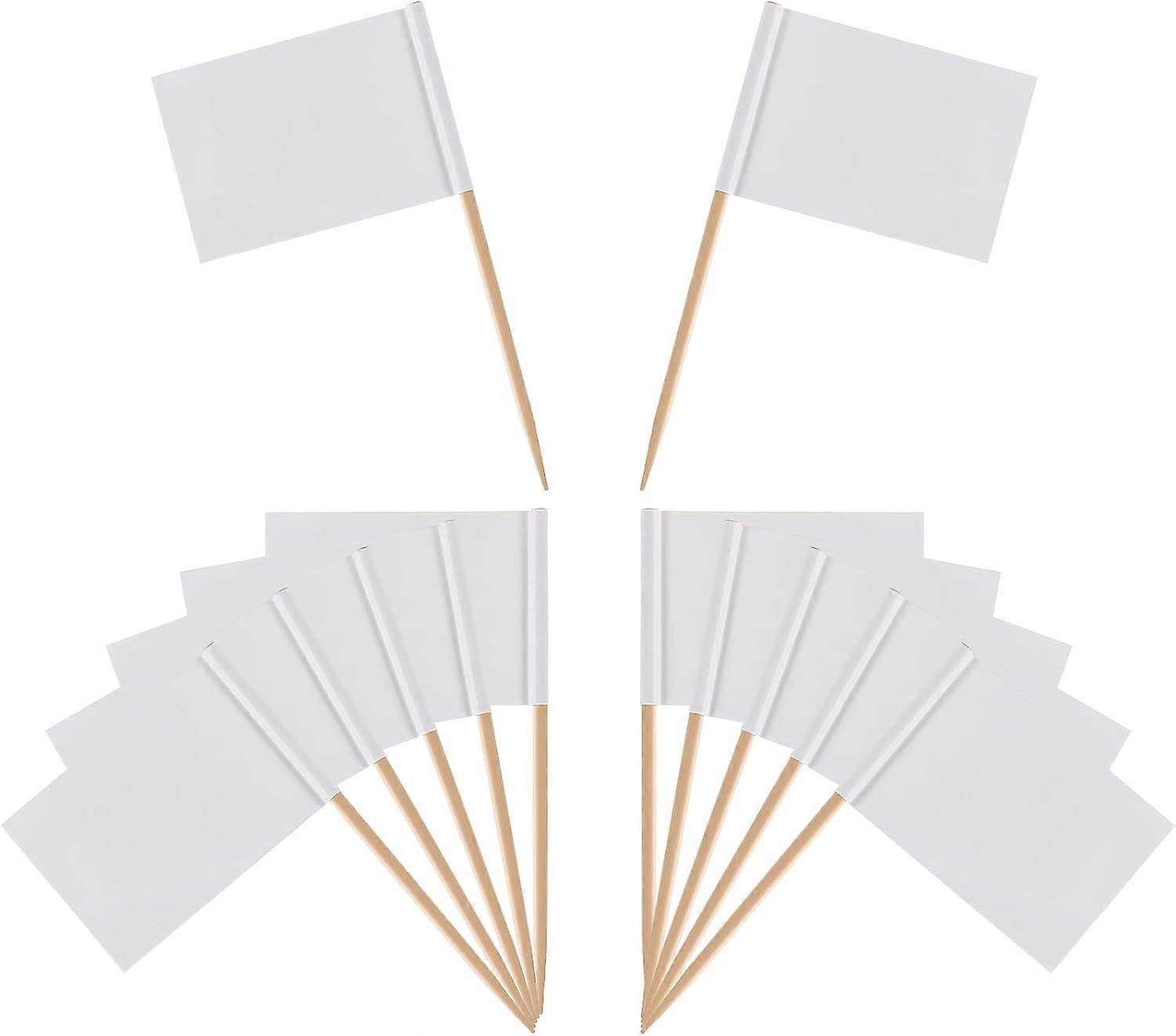 Blank Toothpick Flags, Cocktail Sticks Food Labels, Fruit Picks White ...