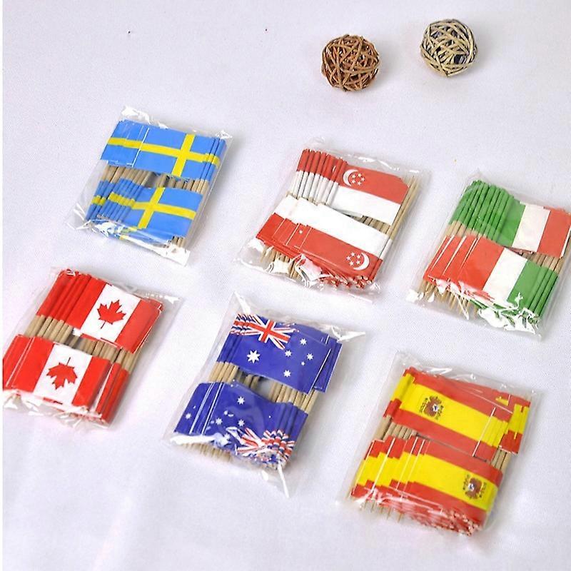 100Pcs/Set Mini Turkish Flag Cupcake Cocktail Toothpick Stick Cake ...