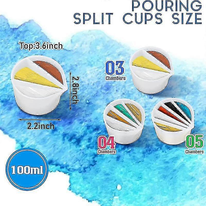 8pc Paint Pour Cup Bundle Paint Pouring Cup Multi Channel Split Cup For ...