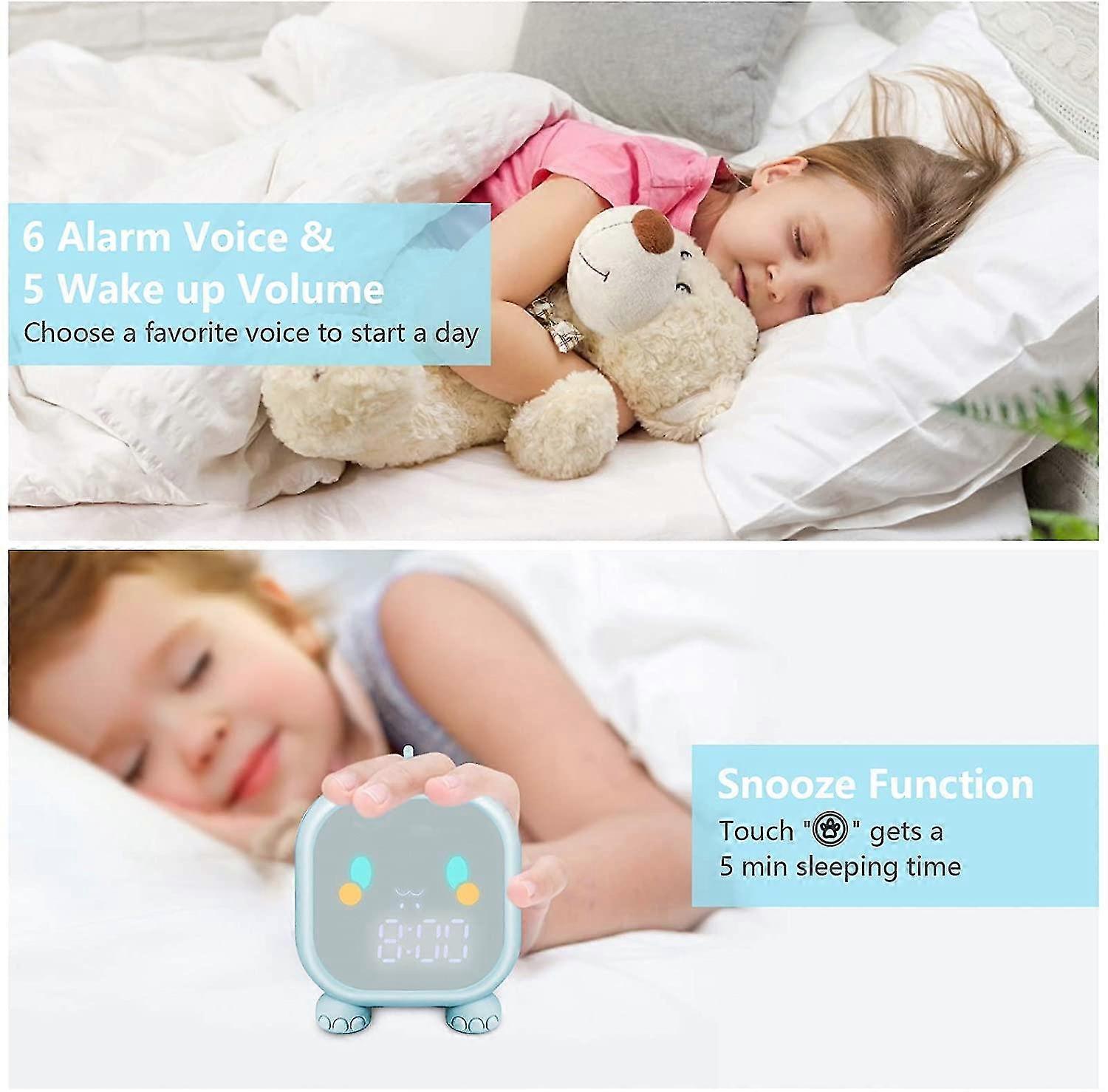 Kids Alarm Clock, Cute Dinosaur Digital Alarm Clock Children's Sleep ...