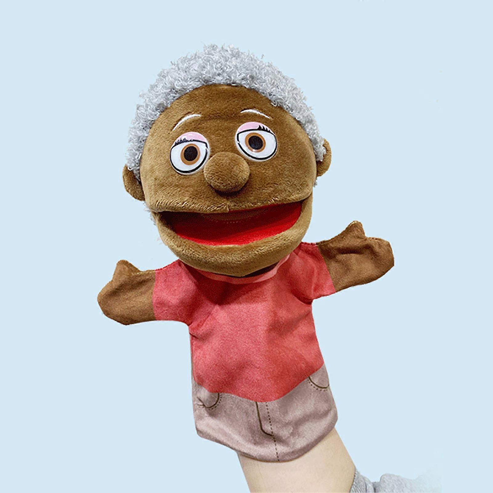 Hand Puppet Doll Black African Grandparents Parents Son Daughter Family ...