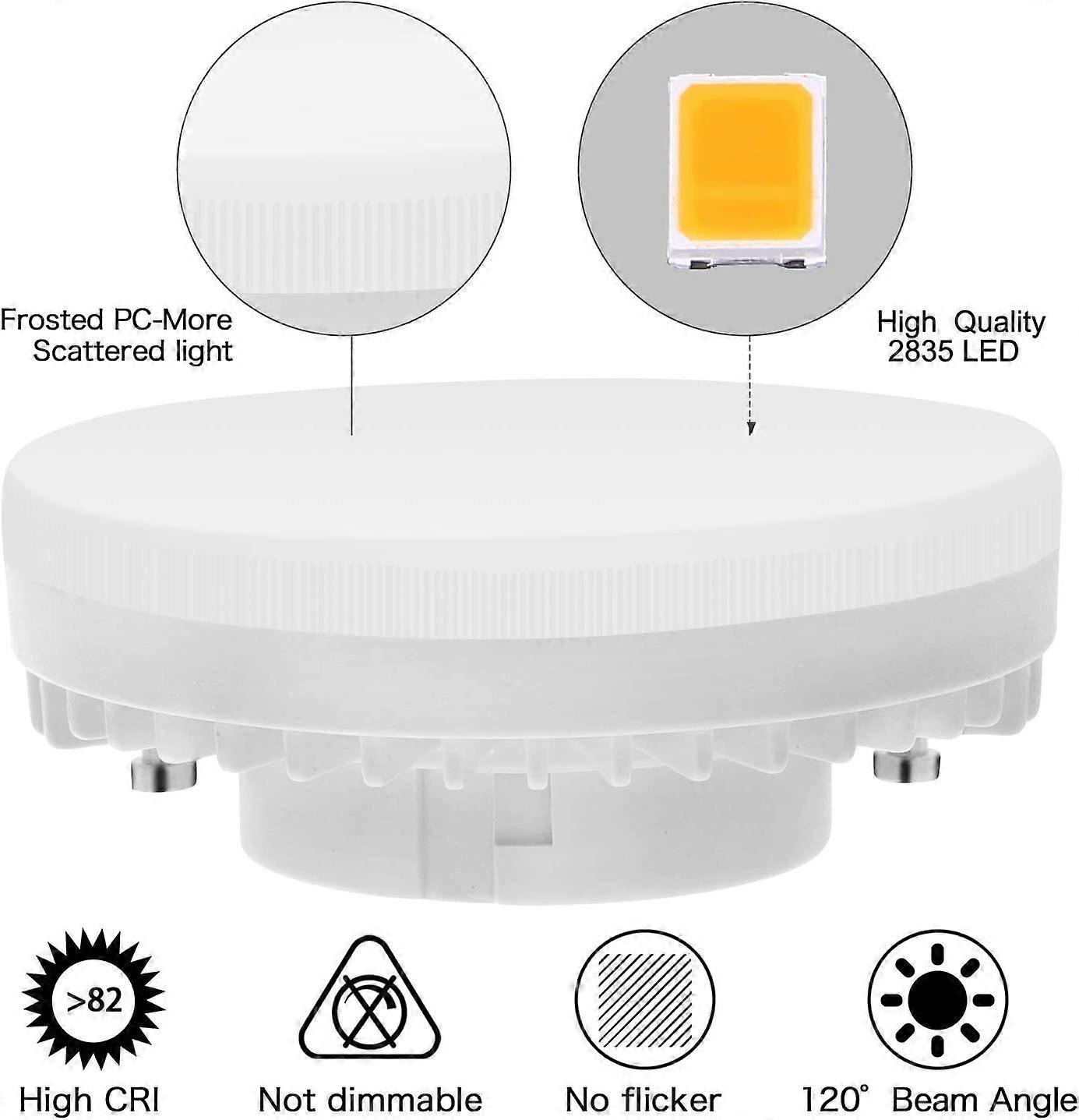 GX53 LED Bulb 7W 3000K, Warm White, Non Dimmable Gx53 Lighting, No ...