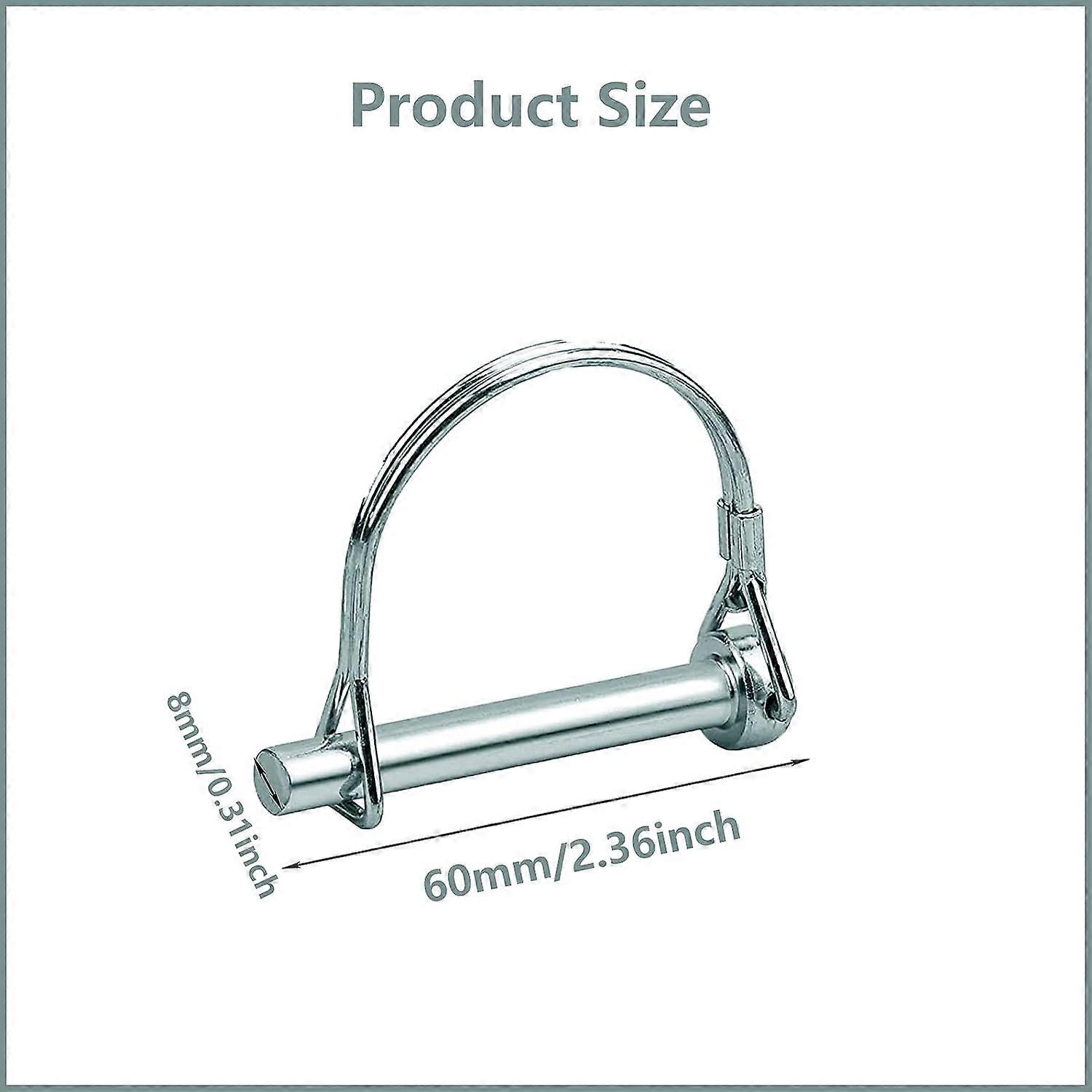 10 Pieces Clip Pin 8mm, Lock Pin, Agricultural Pin, M8*60Mm Lawn Garden ...