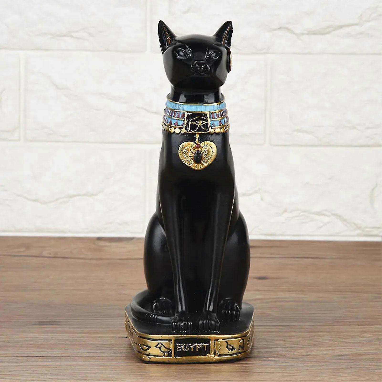 Resin Ancient Egypt Cat Statue Vintage Egyptian Bastet Goddess Figurine ...