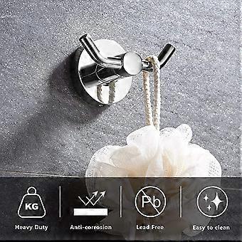 Set of 2 Chrome Bathroom Towel Hooks - Double towel hook ideal for ...