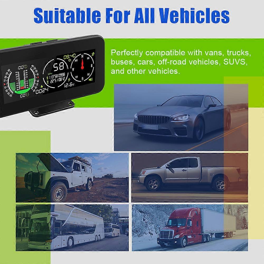 M60 Inclinometer HUD Offroad Car Head Up Display Digital Clock Compass ...