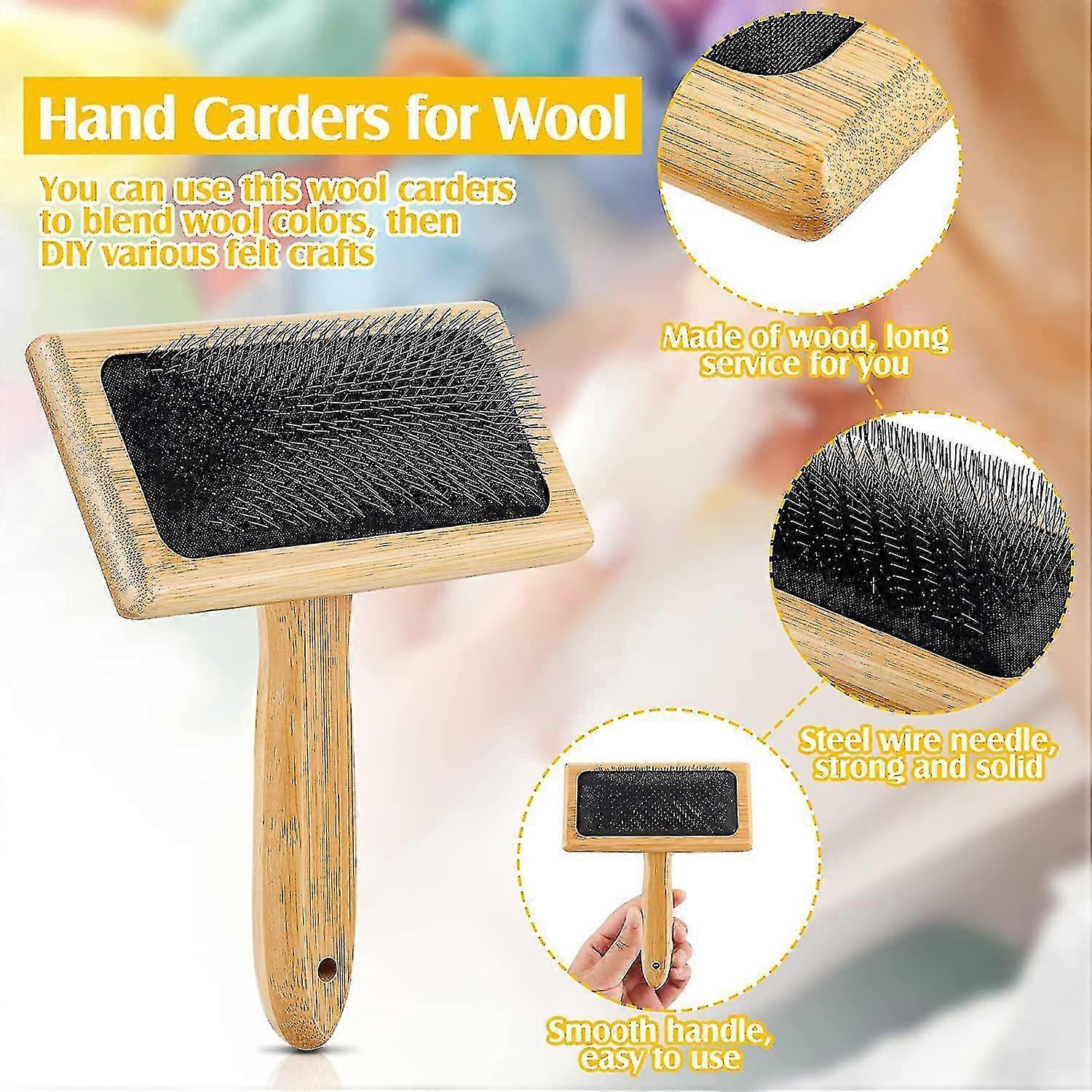 2 Pcs Wool Carders,Hand Carders for Wool, Carding Brushes for Needle ...