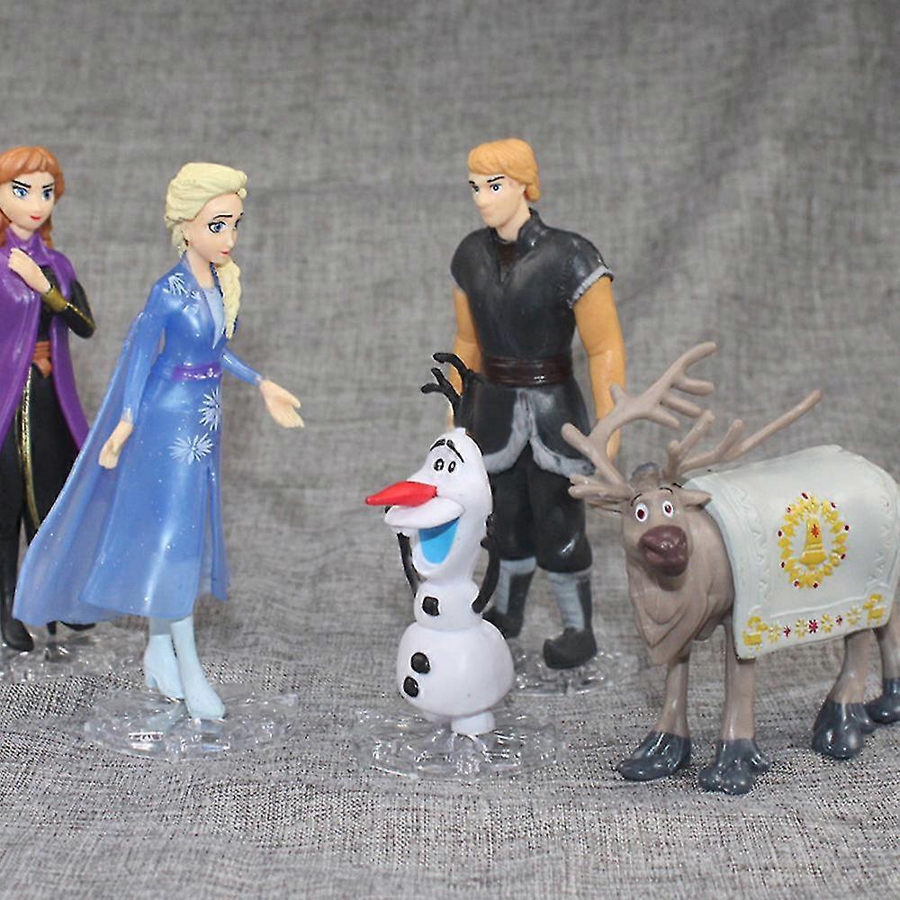 5Pcs Frozen Princess Cake Toppers Elsa Olaf Anna Figures Set Ornament ...