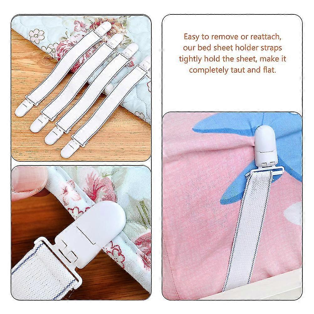 12pcs Bed Sheet Straps Fitted Sheet Clips Straps Bed Sheet Fasteners ...