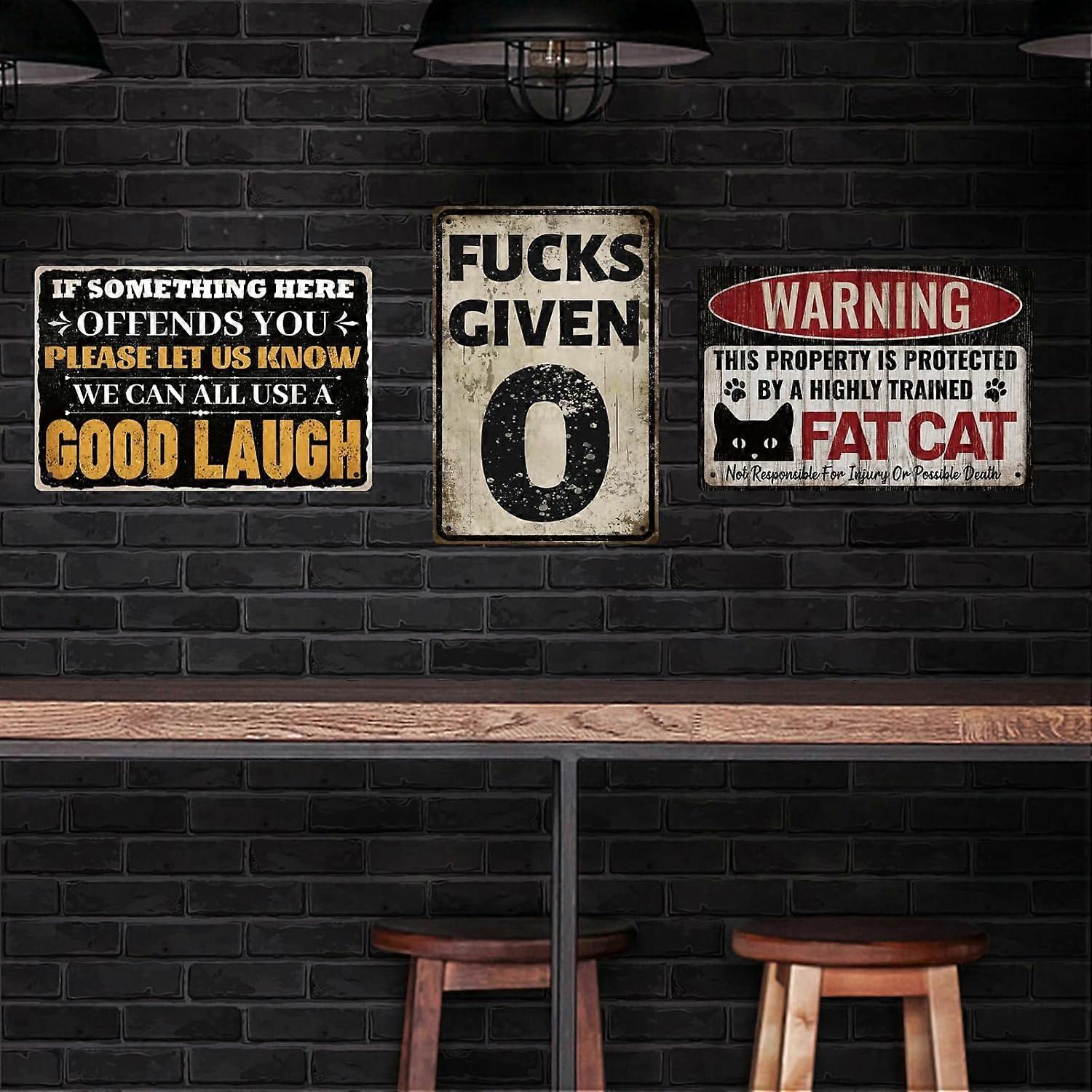 Retro Funny Tin Signs Humorous Metal Tin Sign If Something Here Offends ...