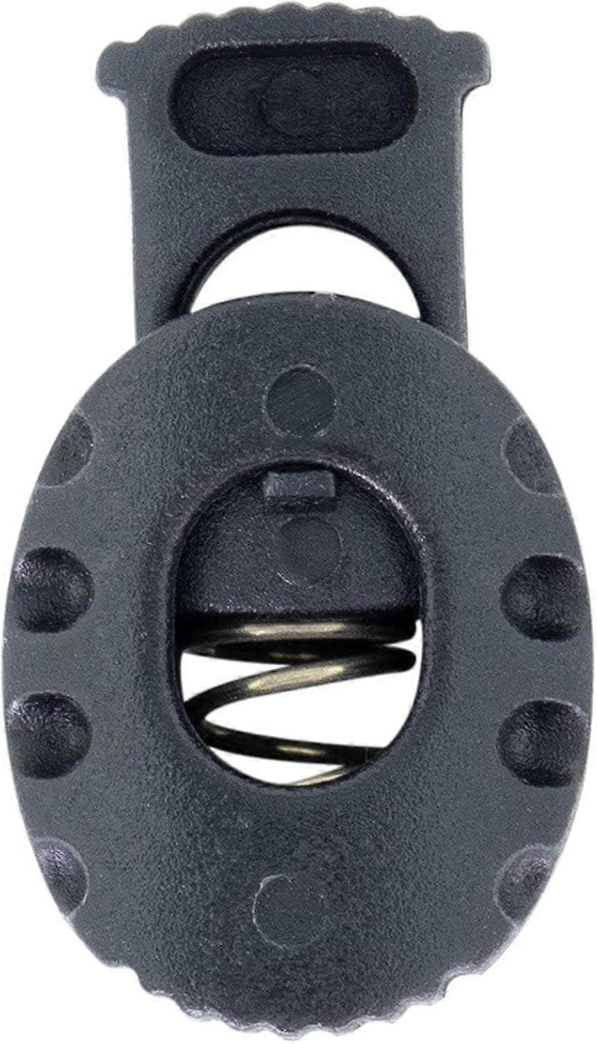 Turtle Spring Cord Lock (29mm x 16mm) - - Black Plastic Toggle Stopper ...