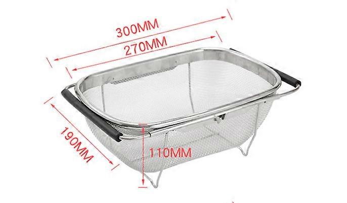 Oval sieve with fine-mesh sieve basket and extendable rubber handles ...
