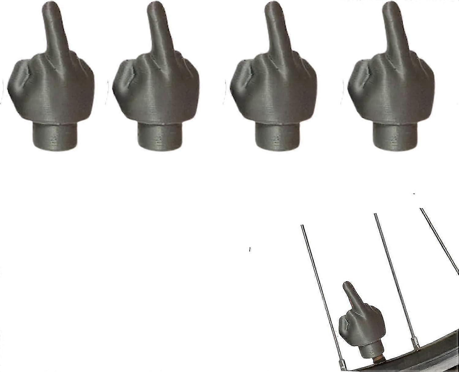 4pcs Funny Middle Finger Valves Cap,multi-color Prank Shaped Tire Caps ...