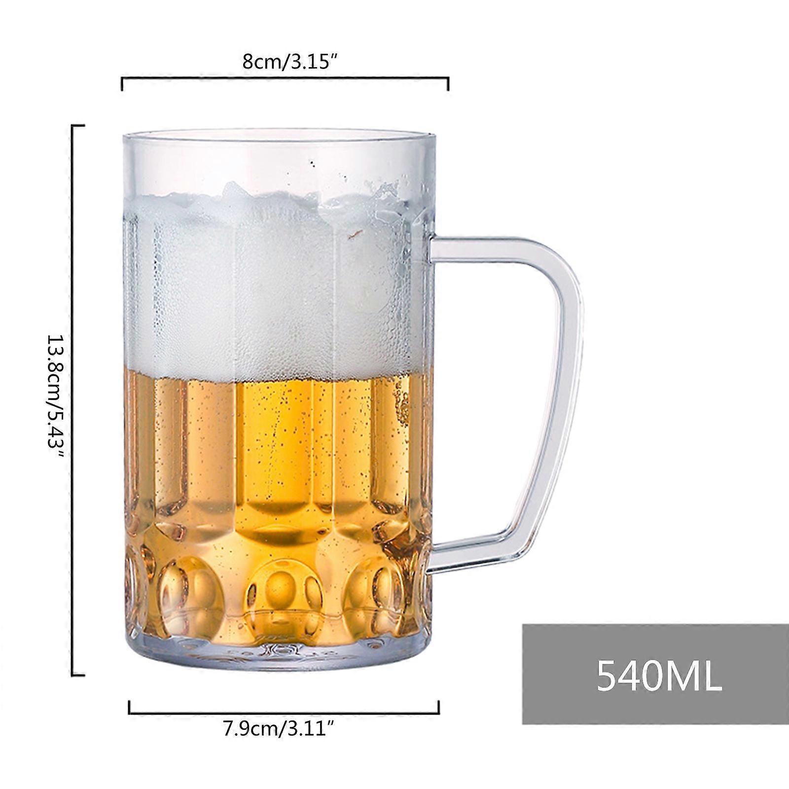 Unbreakable Acrylic Beer Mug Shatterproof Drinking Cup with Handle Milk ...