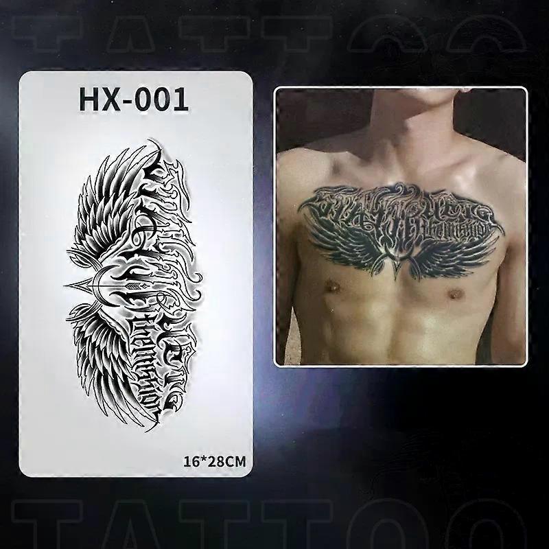 Sternum Chest Temporary Tattoo Herbal Juice Ink Long Lasting Waterproof ...