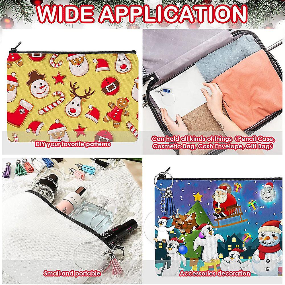 10 Pieces Sublimation Blanks Pouch DIY Heat Transfer Makeup Bags Iron ...