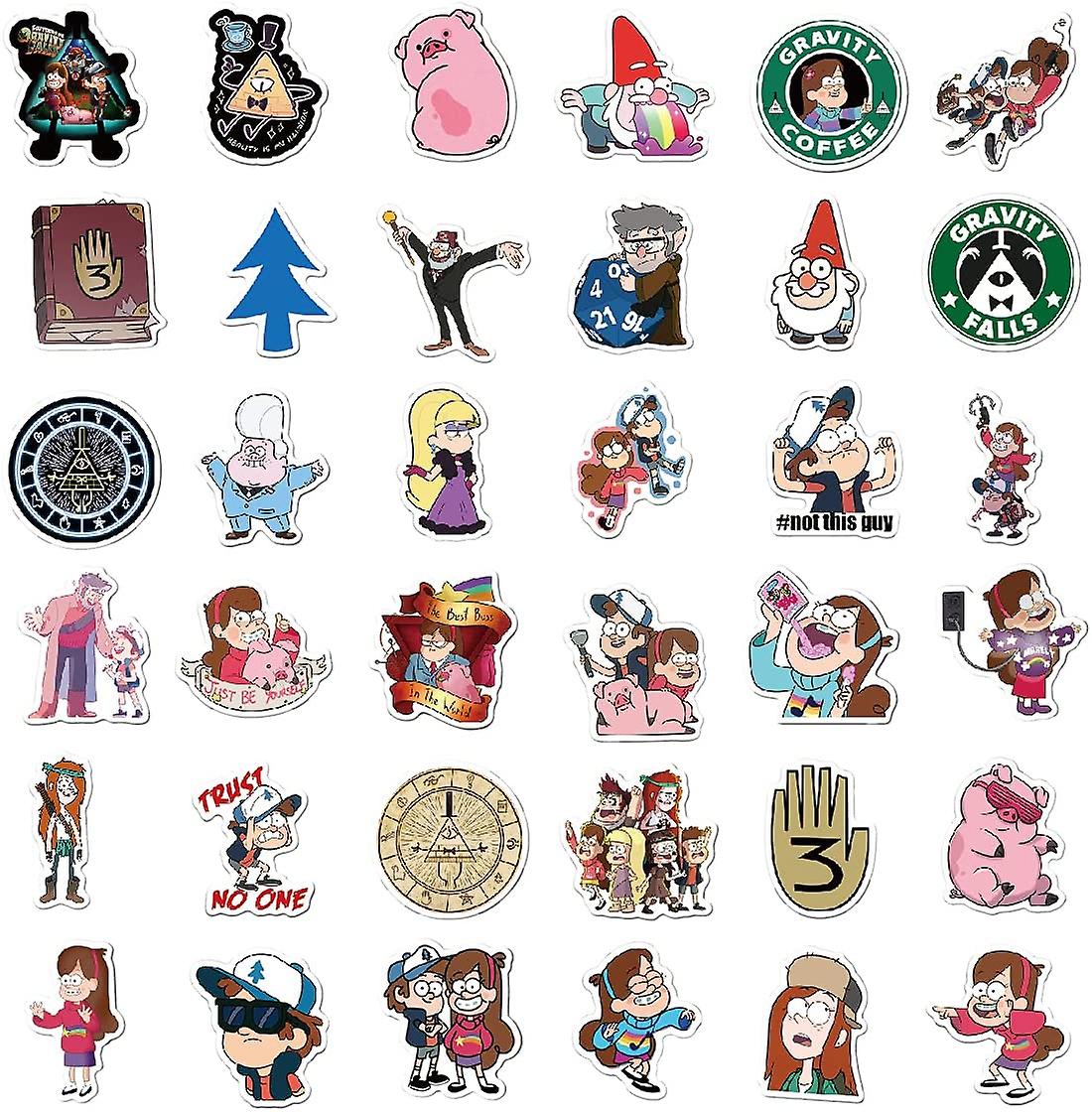 Cartoon Stickers [66pcs] Gravity Falls Theme Pvc Waterproof Stickers ...