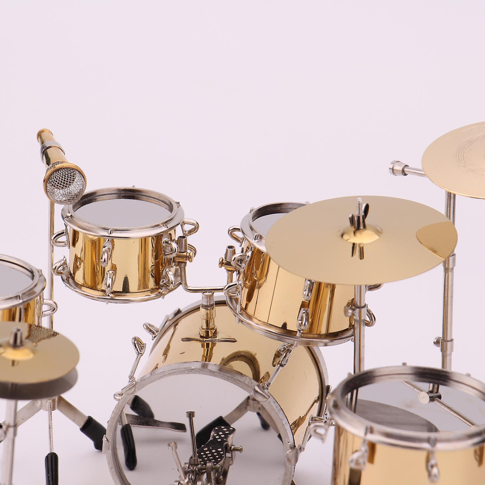 8x Realistic Mini Drum Set Music Instrument Accessories for Dollhouse ...