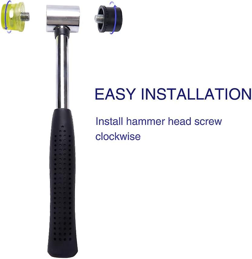 Double Sided Rubber Mallet, 25mm Mini Double Sided Replaceable Rubber ...