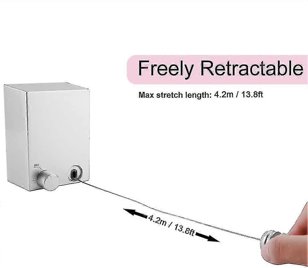Clotheslines Invisible Hanging Steel Retractable Drying Line Expandable ...