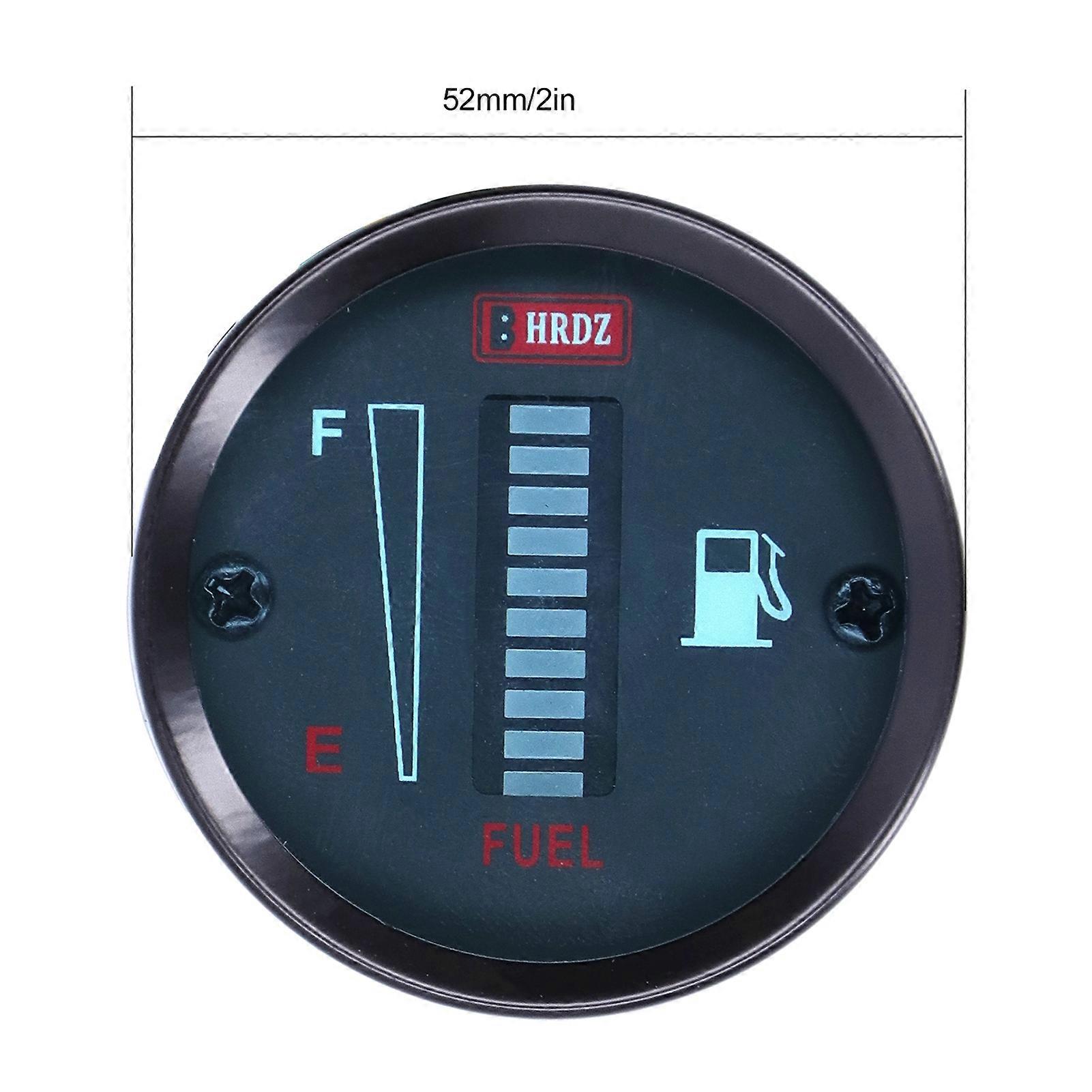 LED Fuel Meter Gauge Indicator 52mm Dia 12V Adjustable Resistance for ...